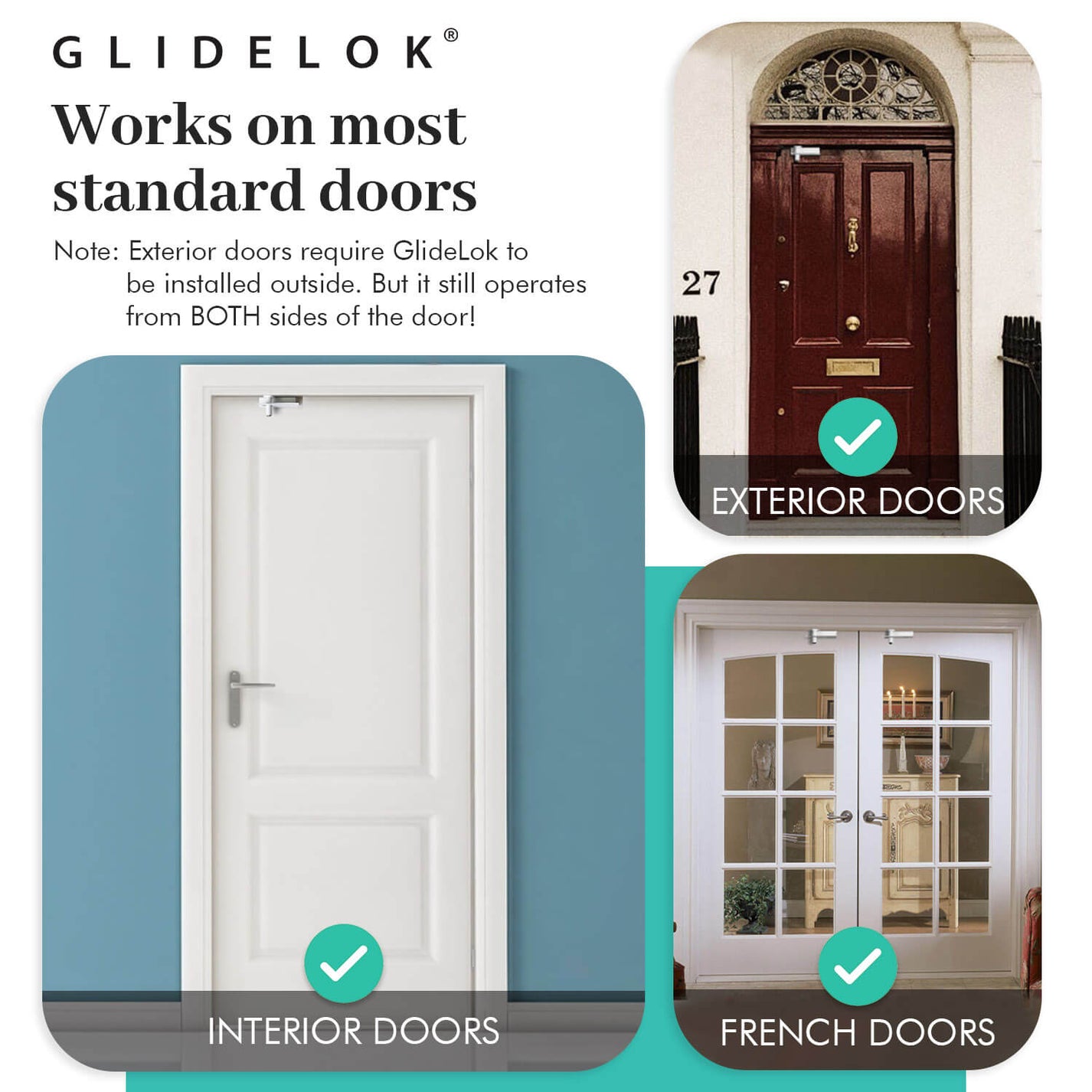 GLIDELOK CHILDPROOF DOOR LOCK - Works on Doors w/ Levers or Knobs ...
